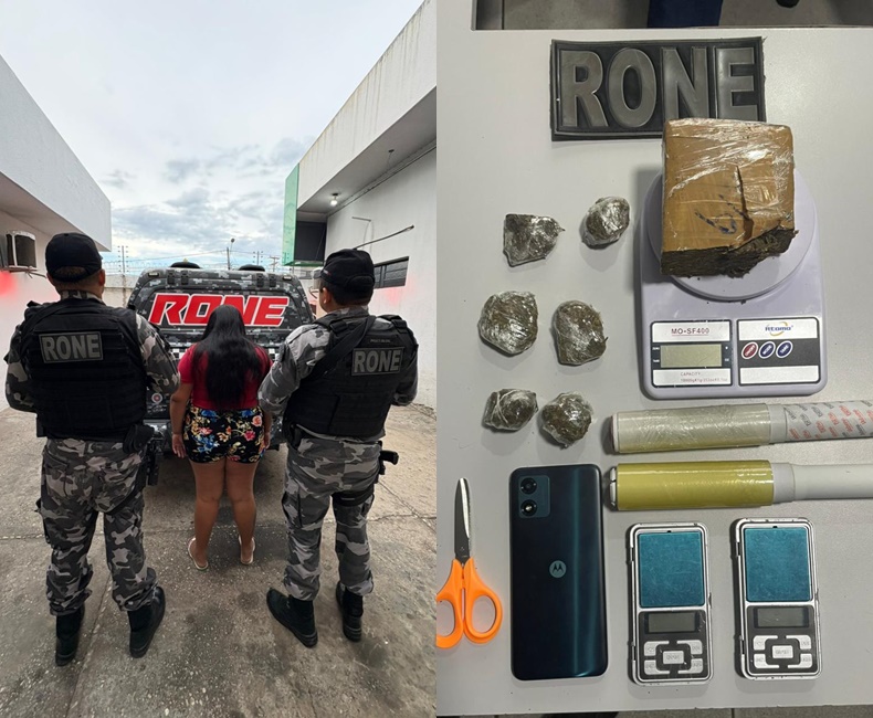 Jovem é presa com drogas e balanças de precisão na zona Sul de Teresina